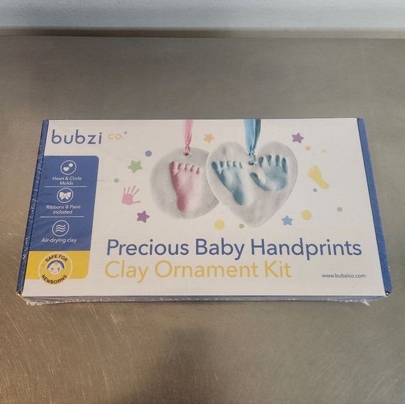 bubzi co | Toys | Precious Baby Handprints Clay Ornament Kit Blue And ...
